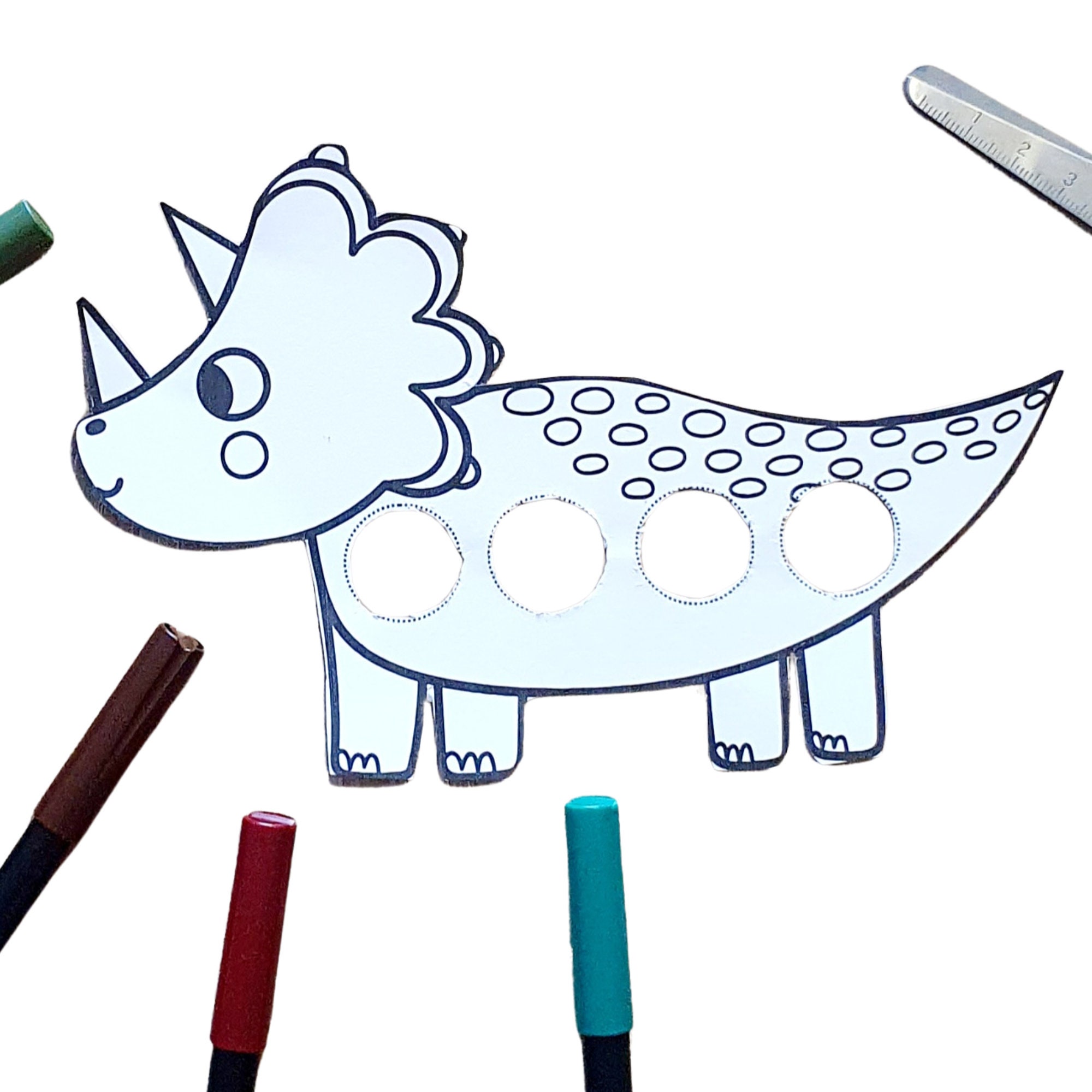 Dinosaur Finger Puppet Easy Paper Card Colouring Coloring Crafts ...