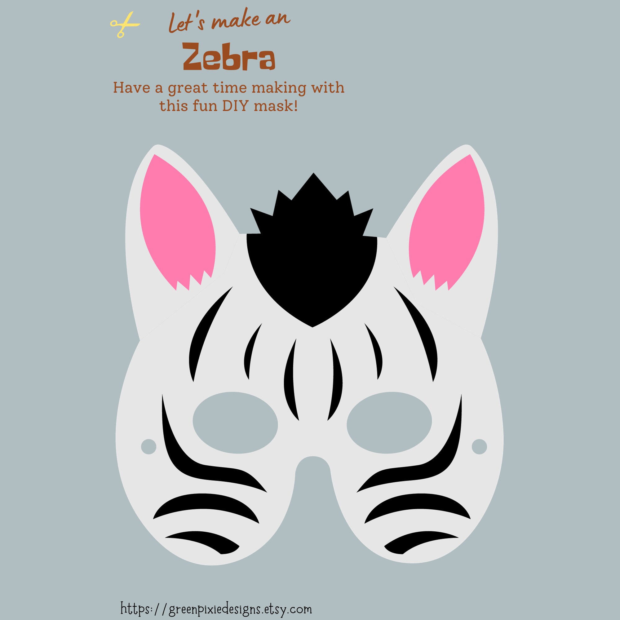 Jungle Safari Animal Theme Costume Masks Make Your Own Mask 5 DIY ...