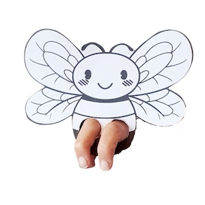 4 Insect Bug Animal Finger Puppet Set Easy Card Colouring Crafts ...