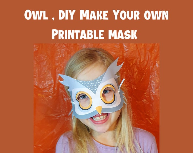 Owl Mask - Printable Mask - Paper Craft Kit - Kid's Activity - Etsy Canada
