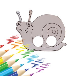 Snail Insect Finger Puppet Easy Paper Card Colouring Crafts Printable ...