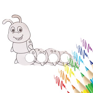 4 Insect Bug Animal Finger Puppet Set Easy Card Colouring Crafts ...