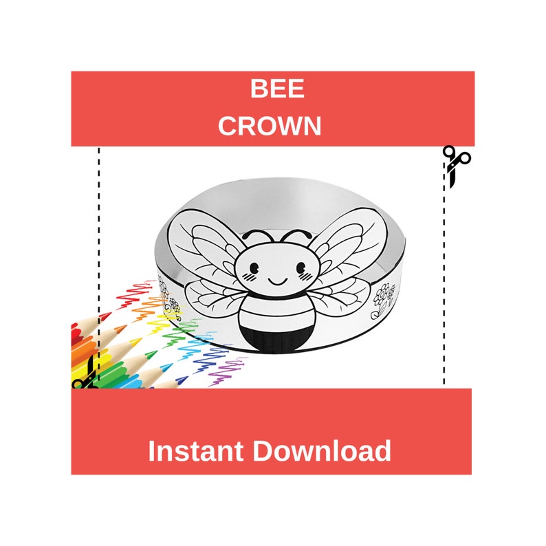 DIY Bee Insect Animal Crown Birthday Party Decoration Costume Printable ...