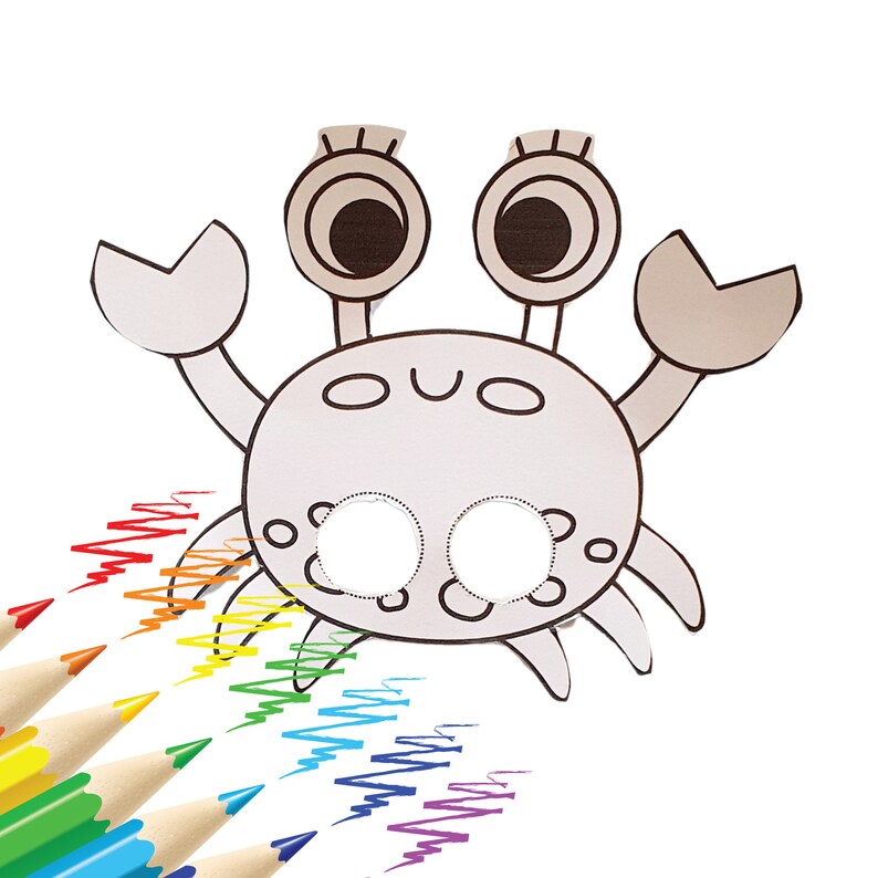 Crab Sea Animal Finger Puppet Easy Paper Card Colouring Crafts ...