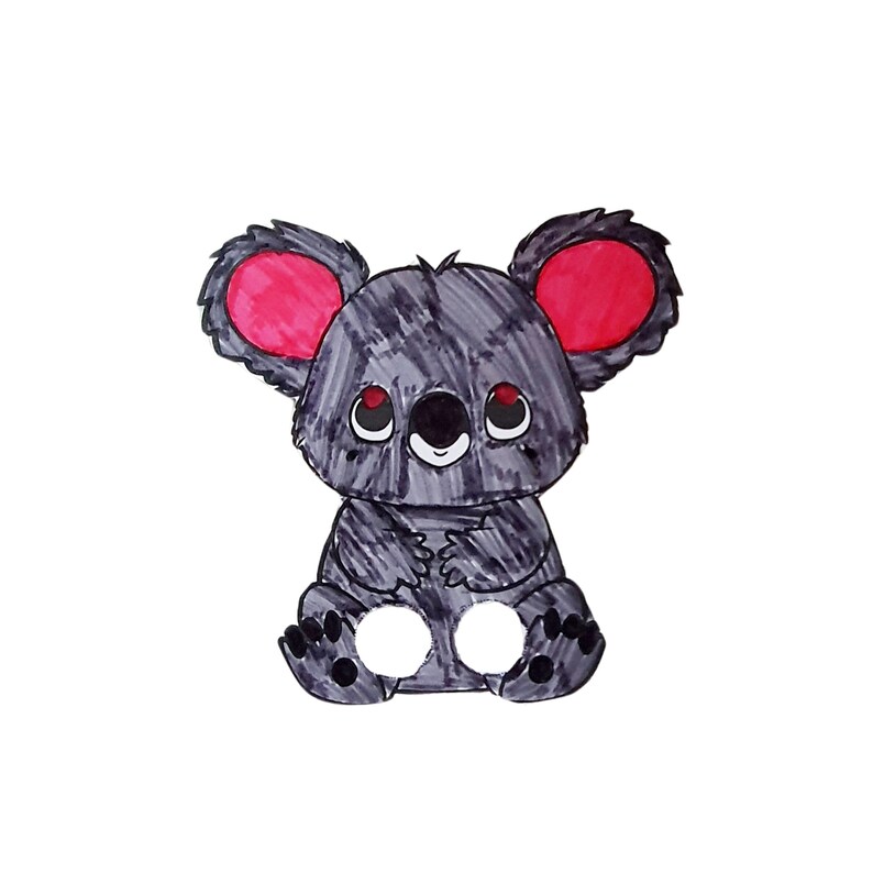 DIY Koala Bear Australia Animals Finger Puppet Easy Card Colouring ...