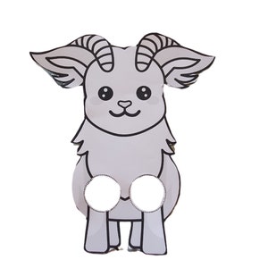 Goat Farm Finger Puppet Easy Paper Card Colouring Coloring Crafts ...
