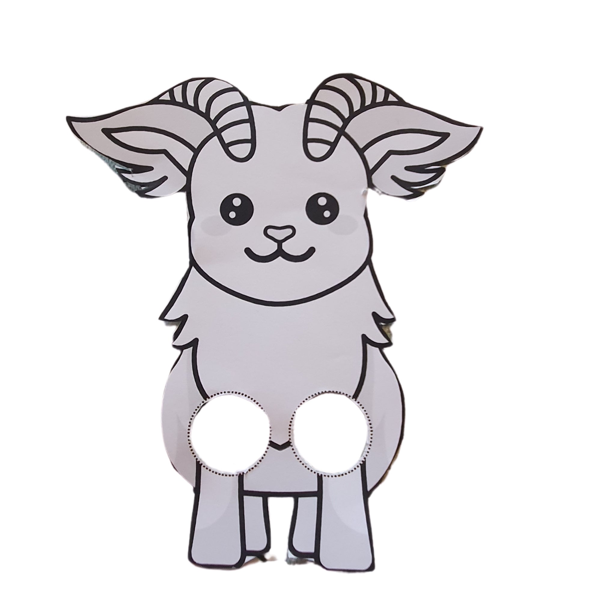 Goat Farm Finger Puppet Easy Paper Card Colouring Coloring Crafts ...