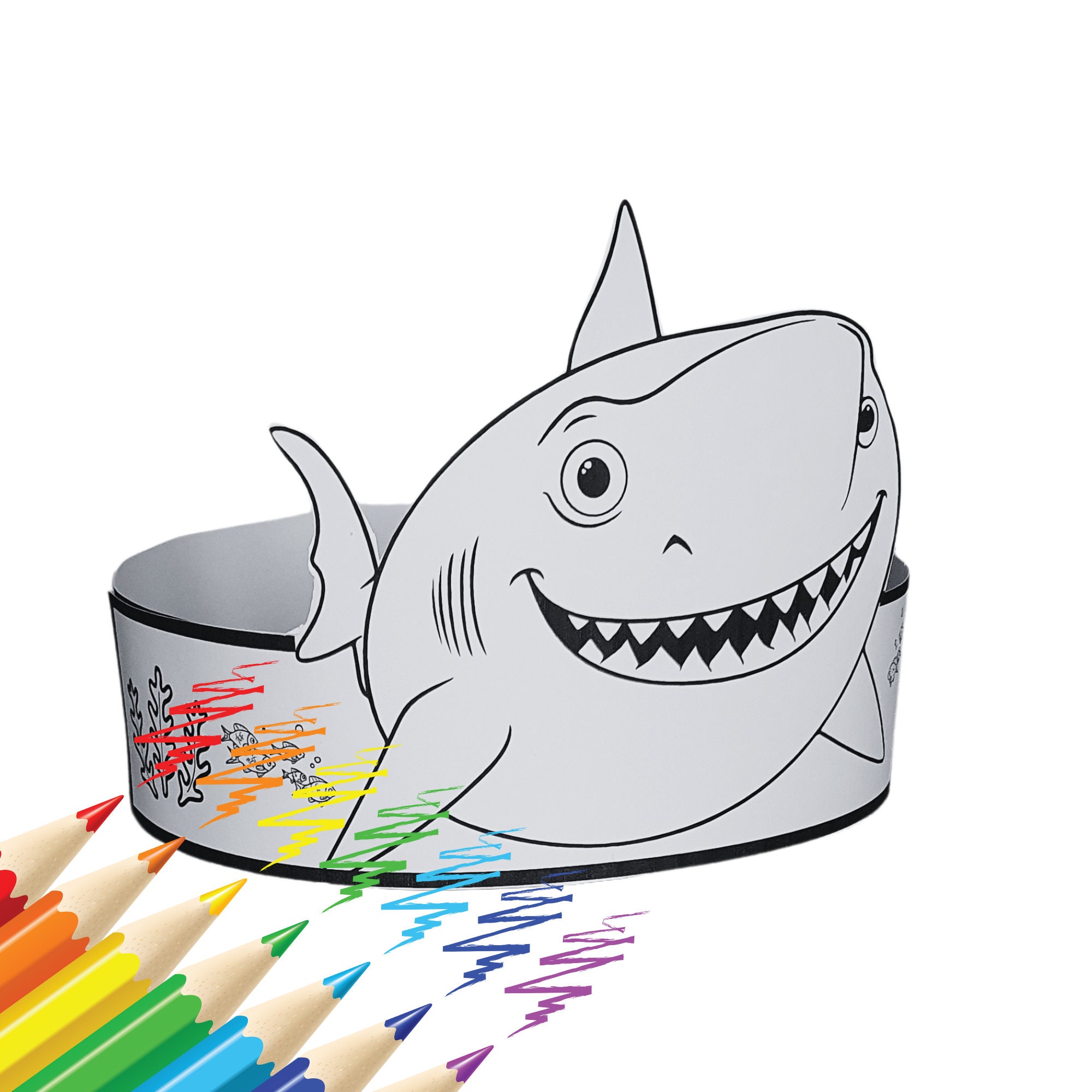 DIY Shark Sealife Underwater Ocean Creatures Crown Birthday Party ...