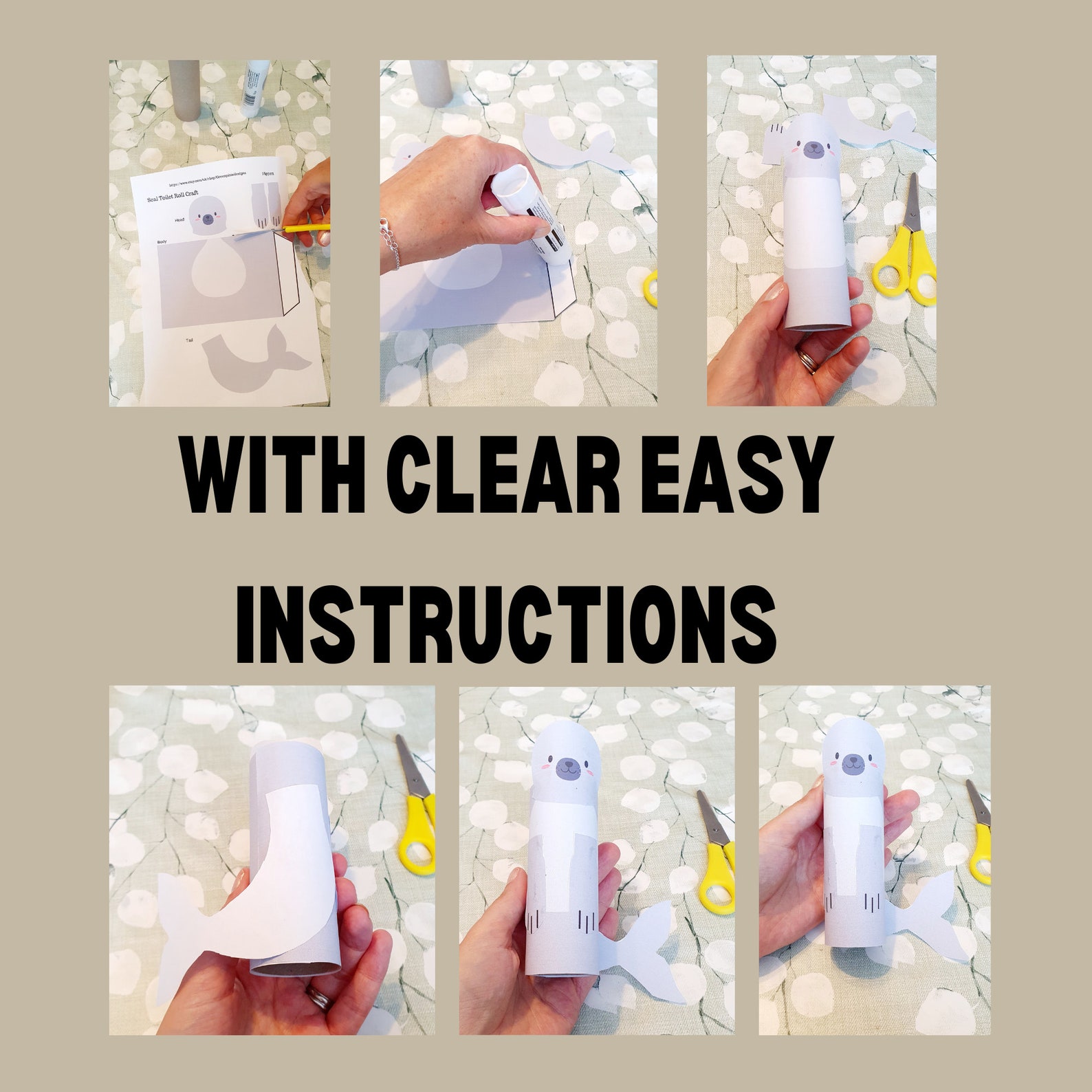 Seal Toilet Roll Paper Craft Printable Kids Kit PDF Craft, Animals ...
