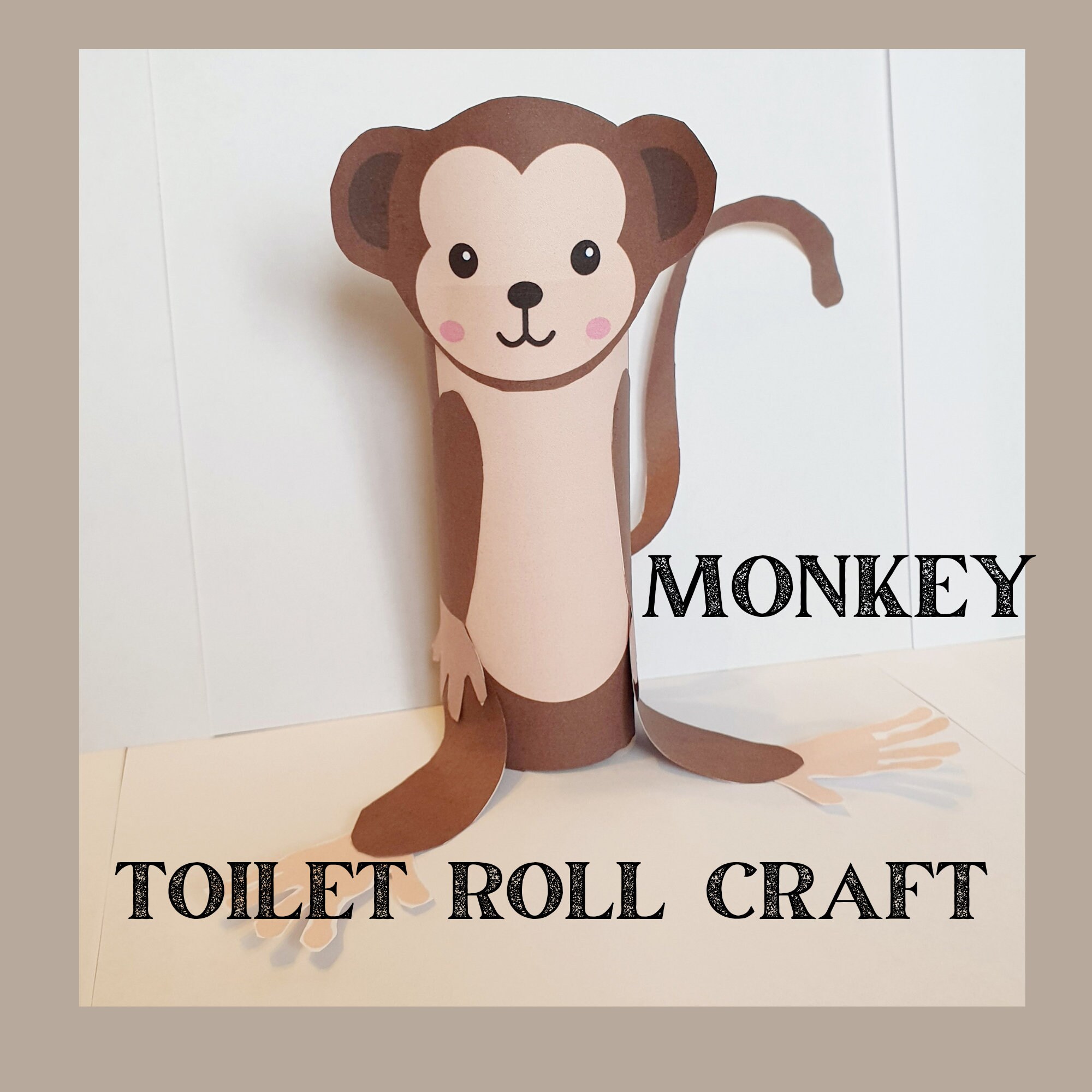 Monkey Toilet Roll Paper Craft Printable Kids Kit PDF Craft, Animals ...