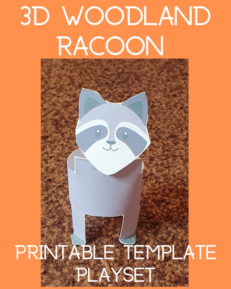 3D Woodland Animals Playset With Trees Printable Templates , Paper Card ...