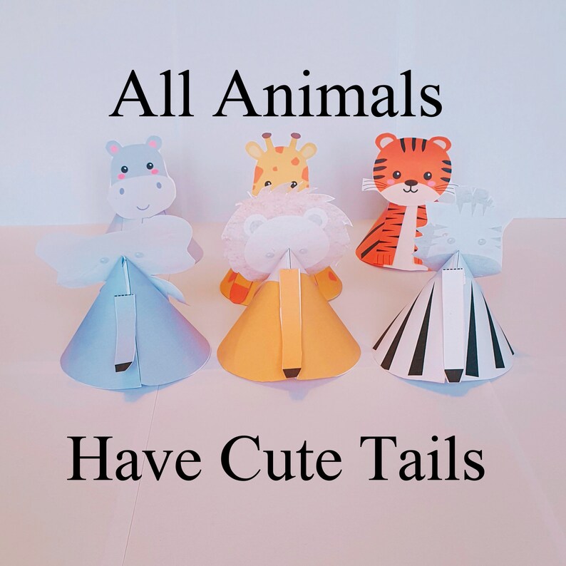 Zoo Animals Toys 3D Paper Printable Kids Kit PDF Craft, African Animals ...