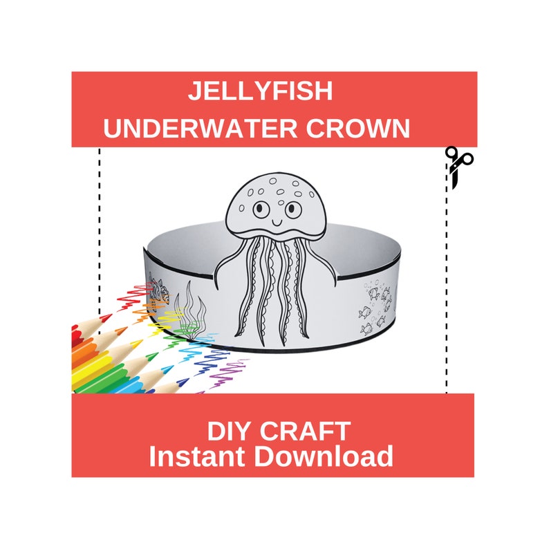 DIY Jellyfish Sealife Underwater Ocean Creatures Animal Crown Birthday ...