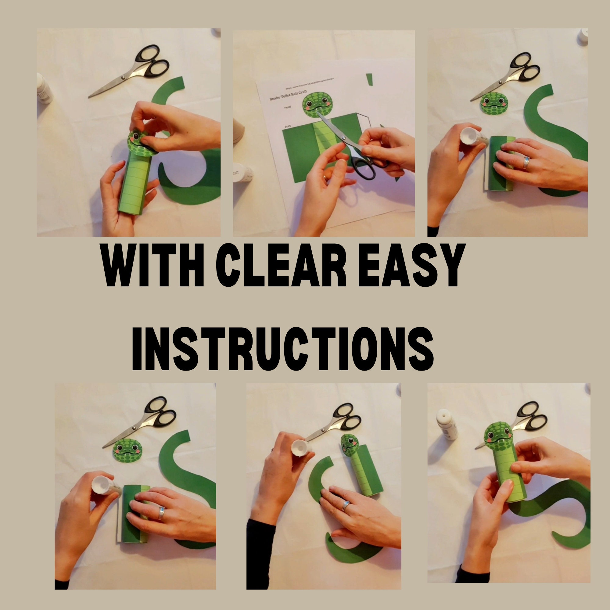 Snake Toilet Roll Paper Craft Printable Kids Kit PDF Craft, Animals ...