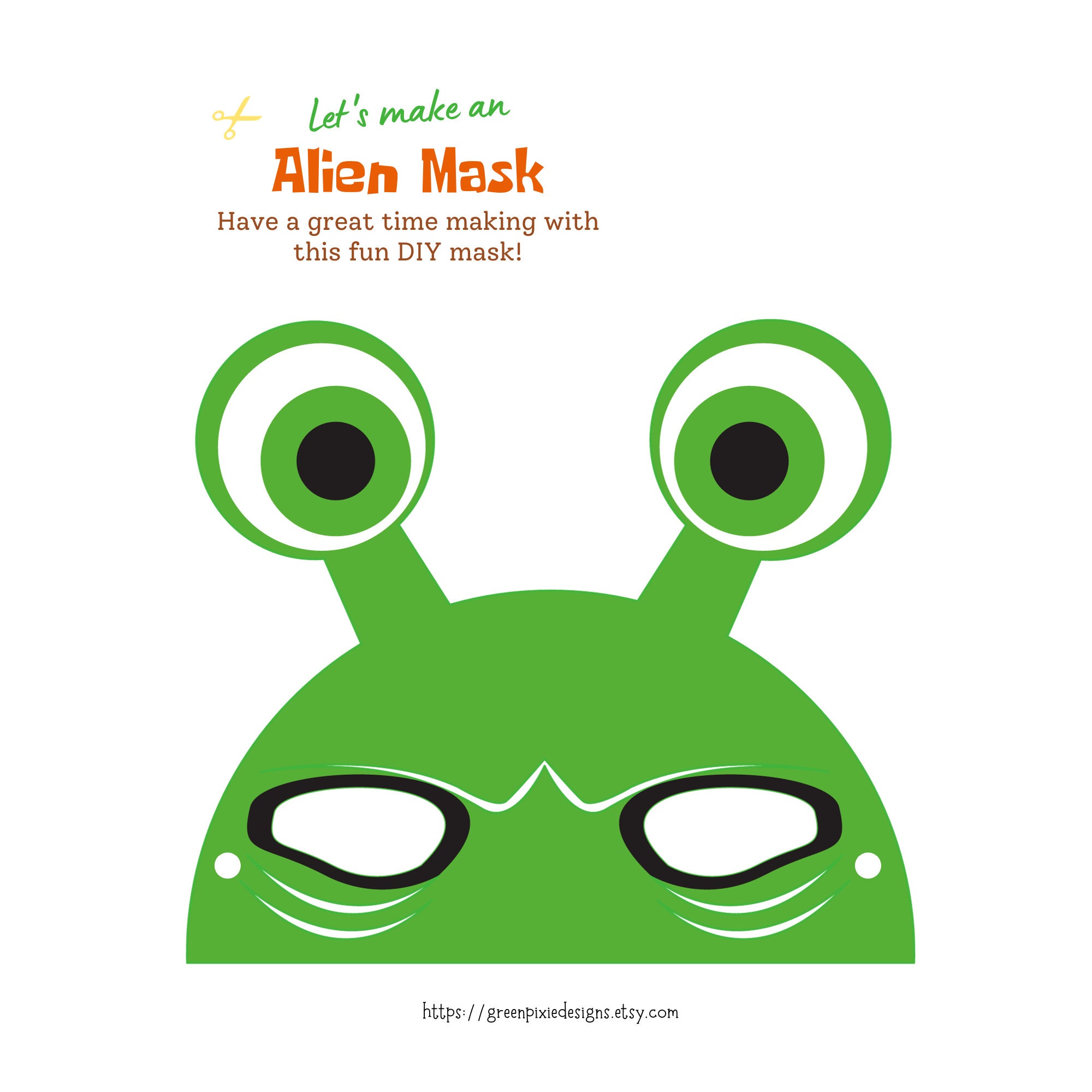 DIY Alien Outer Space UFO Sci FI Costume Mask Masquerade Printable ...