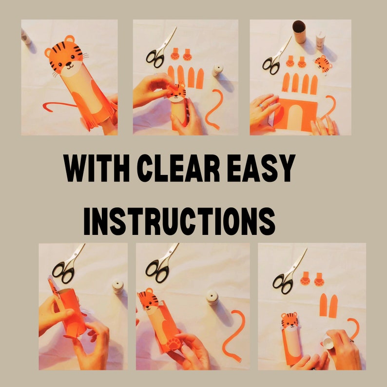 Tiger Jungle Safari Toilet Roll Paper Craft Printable Kids Kit PDF ...