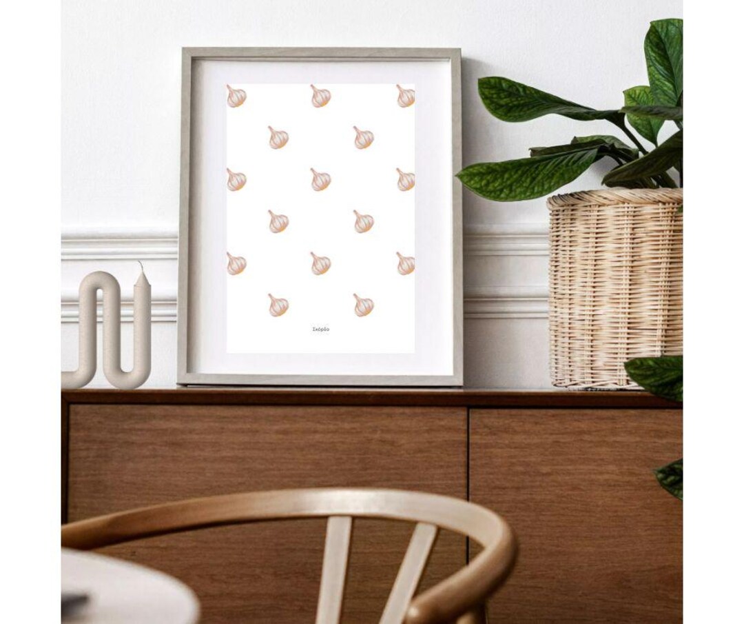 Knoblauch Print Garlic Vintage Poster Retro Greek Wand Kunst Mediteran ...