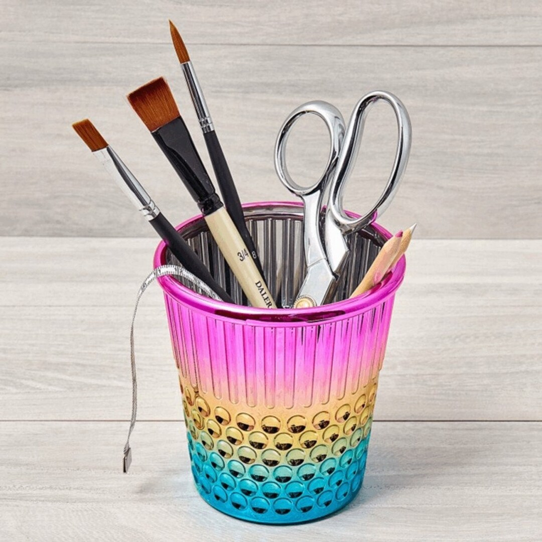 Hemline Thimble Desk Organiser - RAINBOW - Pens Pencils Holder Crafts ...