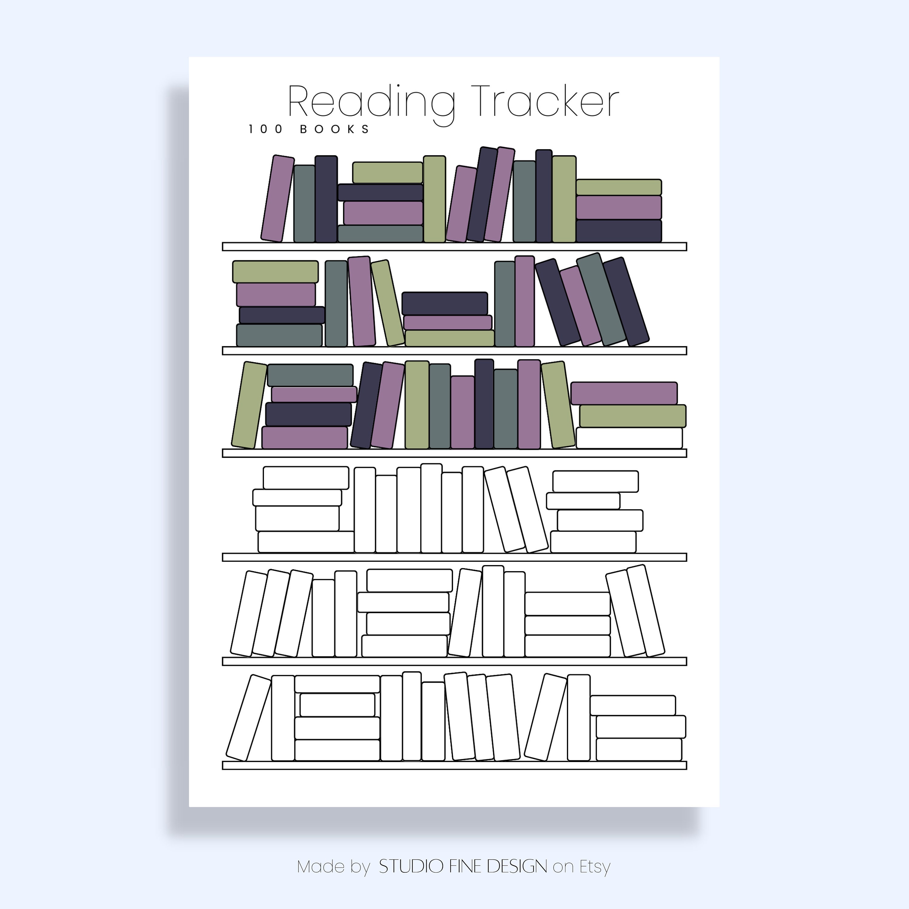 100 Books Reading Tracker, Reading Journal, Reading Tracker, Book ...