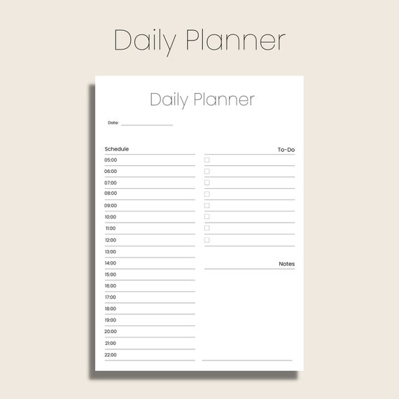 Daily Planner Printable A4/A5/US Letter Instant Download - Etsy