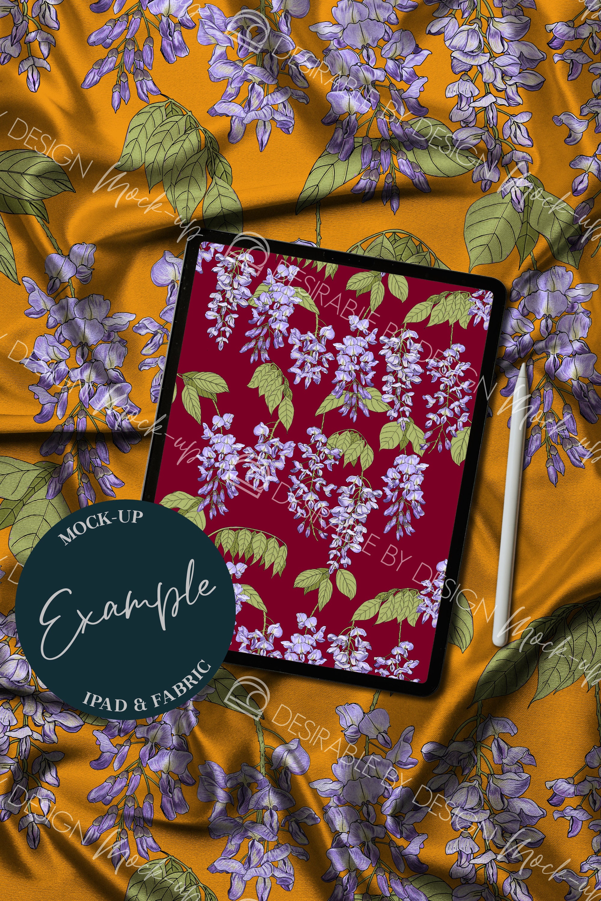 IPad Pro and Satin Fabric PSD Smart Object Mockup | Realistic Fabric ...