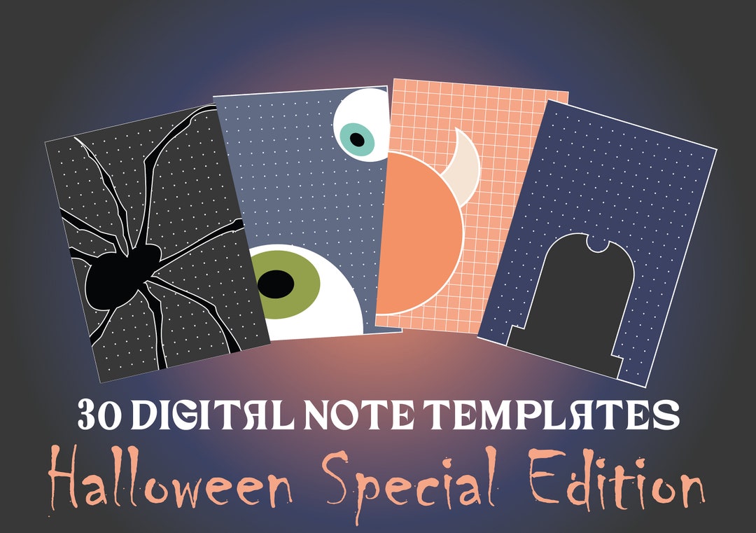 Halloween Digital Note Paper Templates, Student Note Paper, Note Taking ...