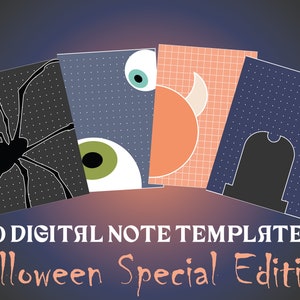 Halloween Digital Note Paper Templates, Student Note Paper, Note Taking ...