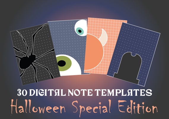 Halloween Digital Note Paper Templates Student Note Paper - Etsy