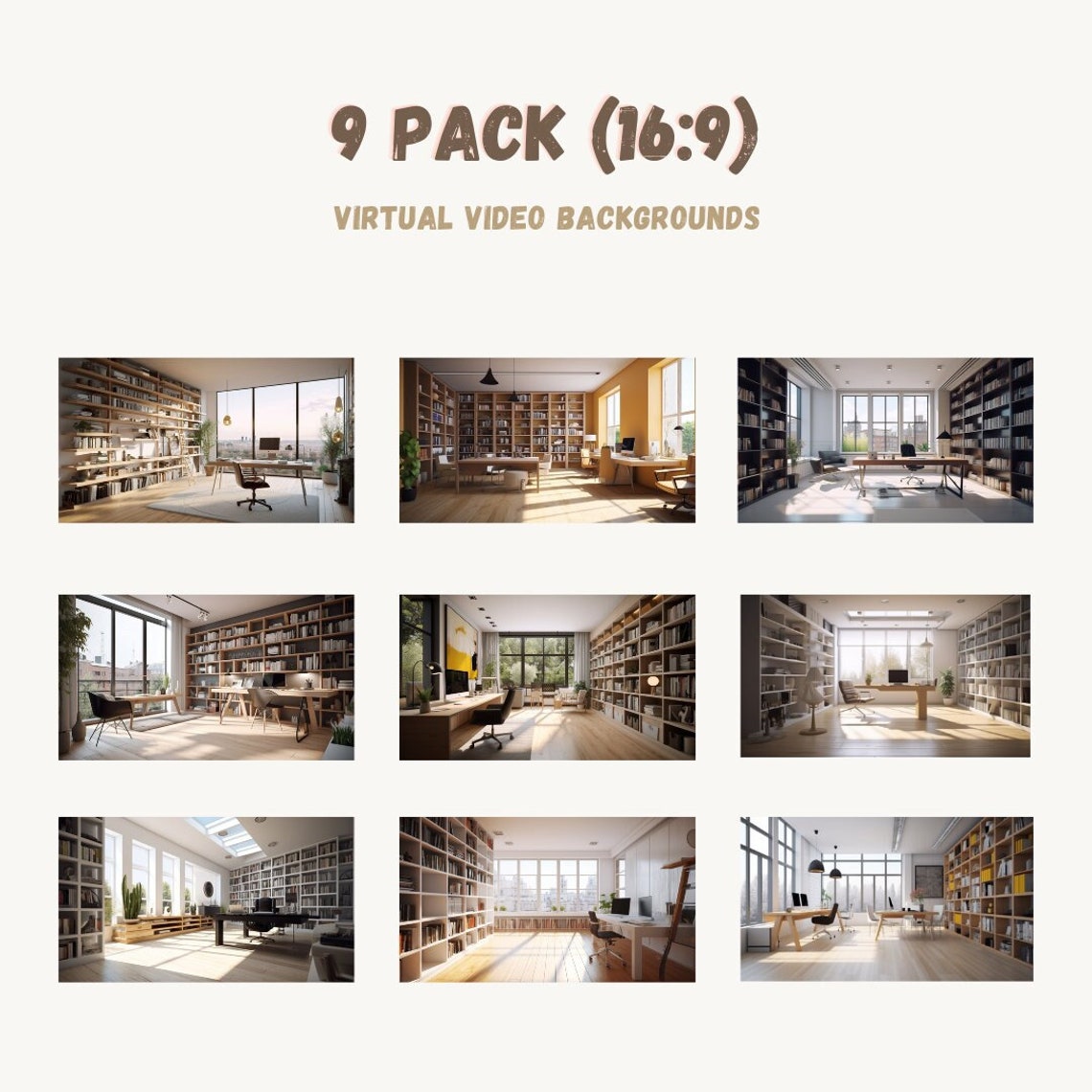 Zoom Background, Virtual Office Background, Modern Minimalist ...