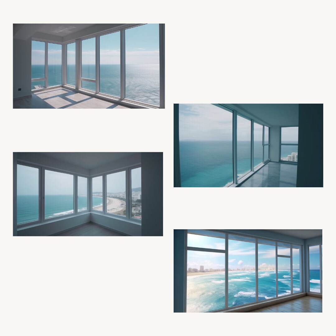 Zoom Background, Virtual Ocean View Background, Modern Minimalist ...