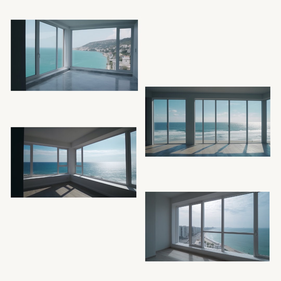 Zoom Background, Virtual Ocean View Background, Modern Minimalist ...