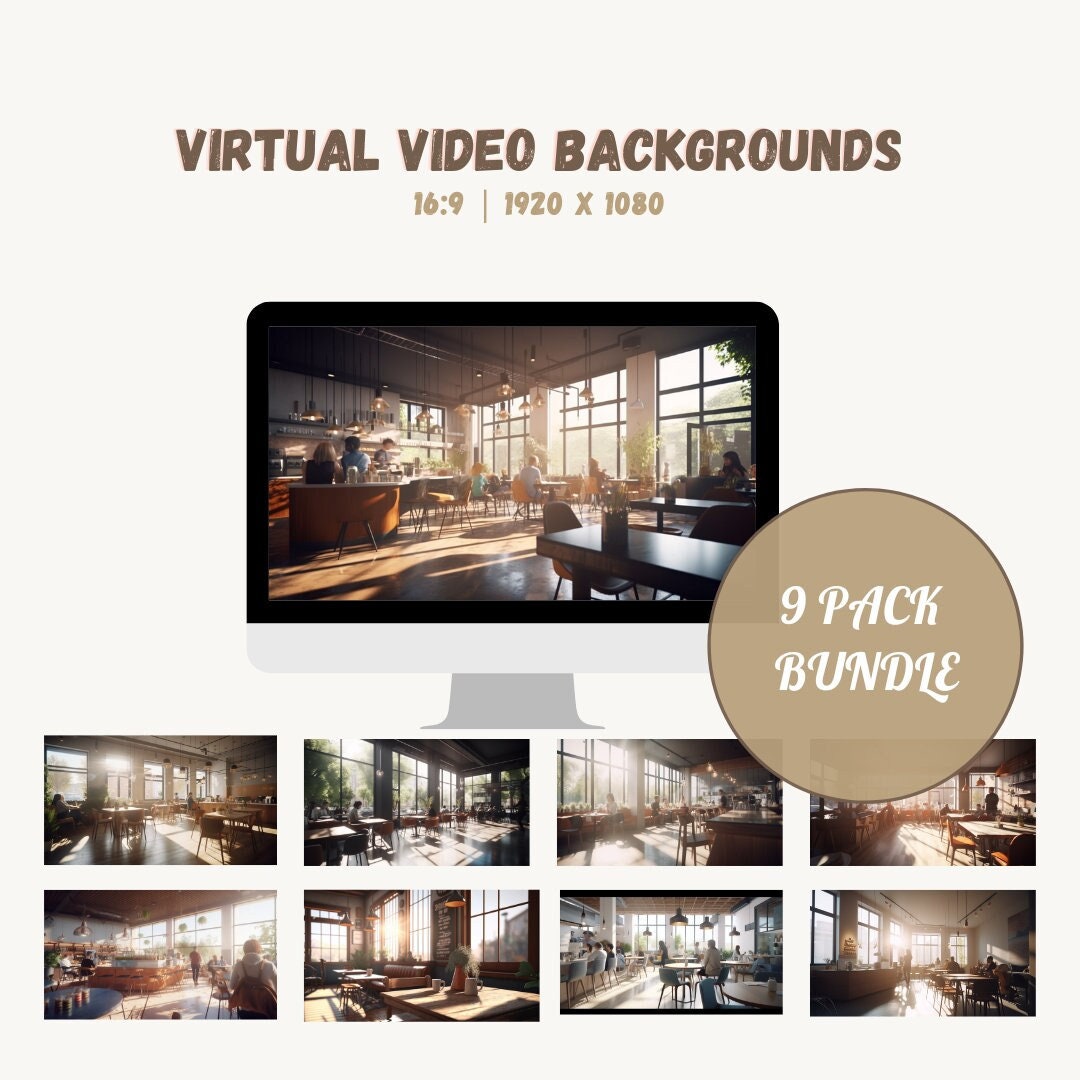 Zoom Background, Virtual Cafe Background, Modern Minimalist Background ...