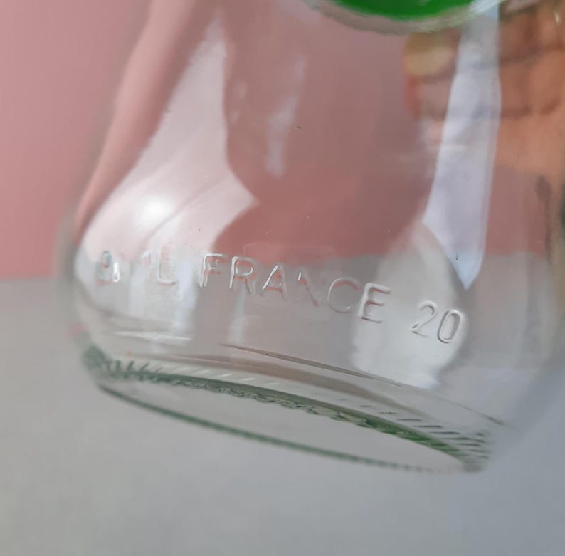 Vintage French Flour Sifter | Clear Glass Jar & Screw on Green Plastic ...