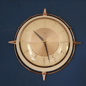 1960s Metamec Clock With Original Battery-operated Mechanism Rose Gold ...