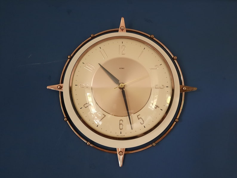 1960s Metamec Clock With Original Battery-operated Mechanism Rose Gold ...