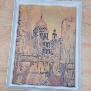 Large 1960s Print of St Paul's Cathedral & Surrounding Landscape Framed ...