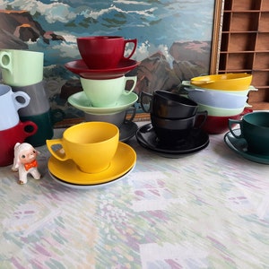 1960s Melaware Cups and Saucers, in Variety of Colours | Vintage ...