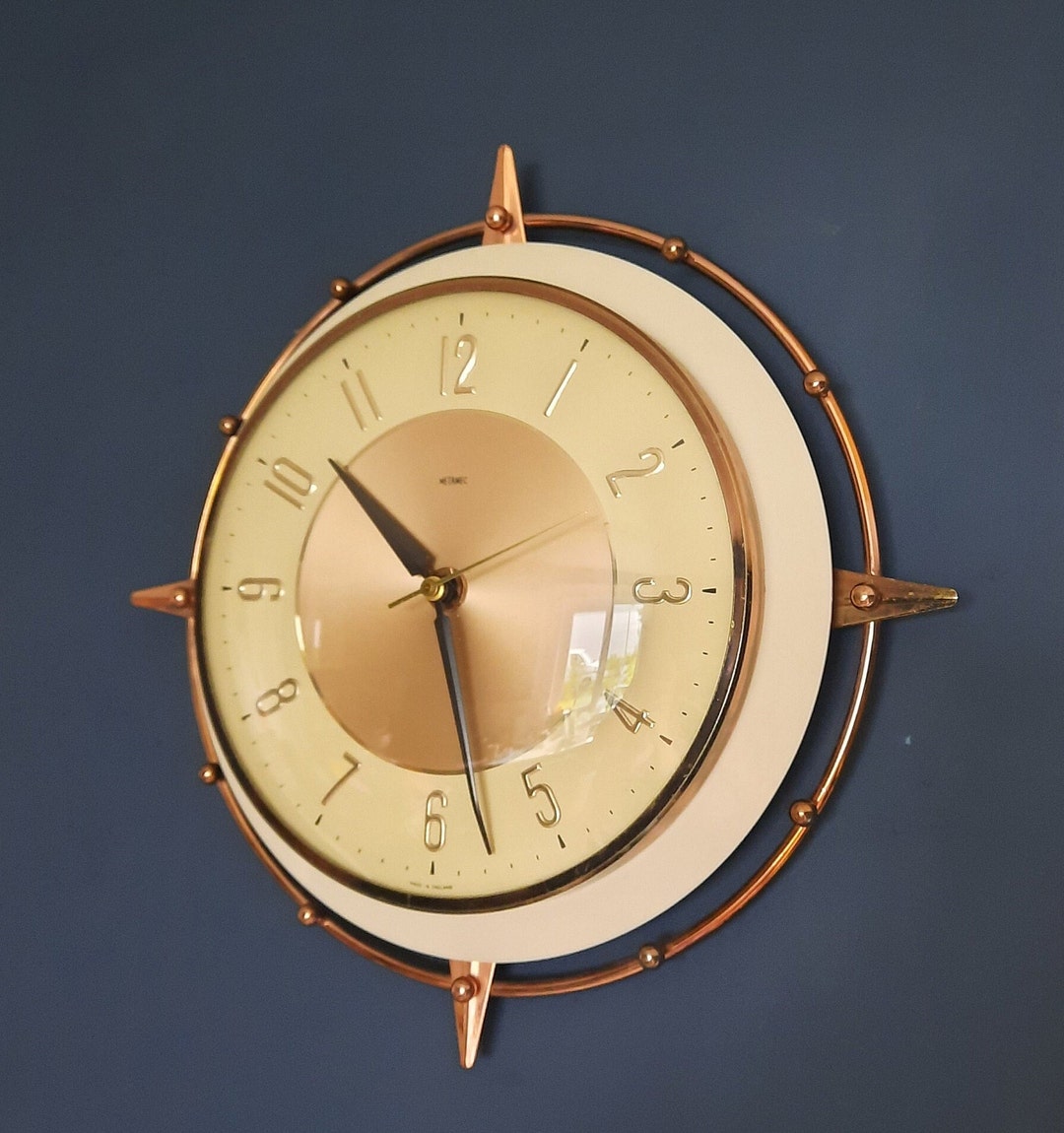 1960s Metamec Clock With Original Battery-operated Mechanism Rose Gold ...