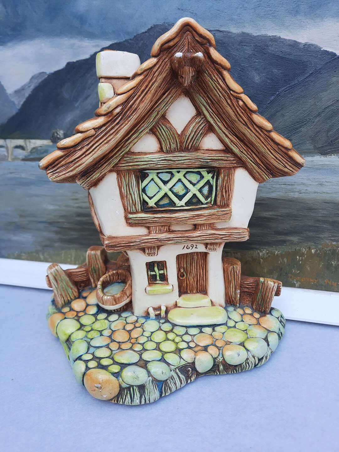 Vintage Pendelfin Cobble Cottage Flatback Pottery Ornament | 1960s Hand ...
