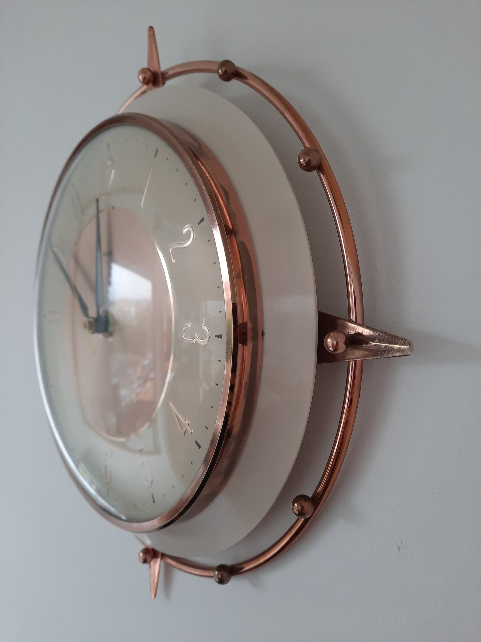 1960s Metamec Clock With Original Battery-operated Mechanism Rose Gold ...