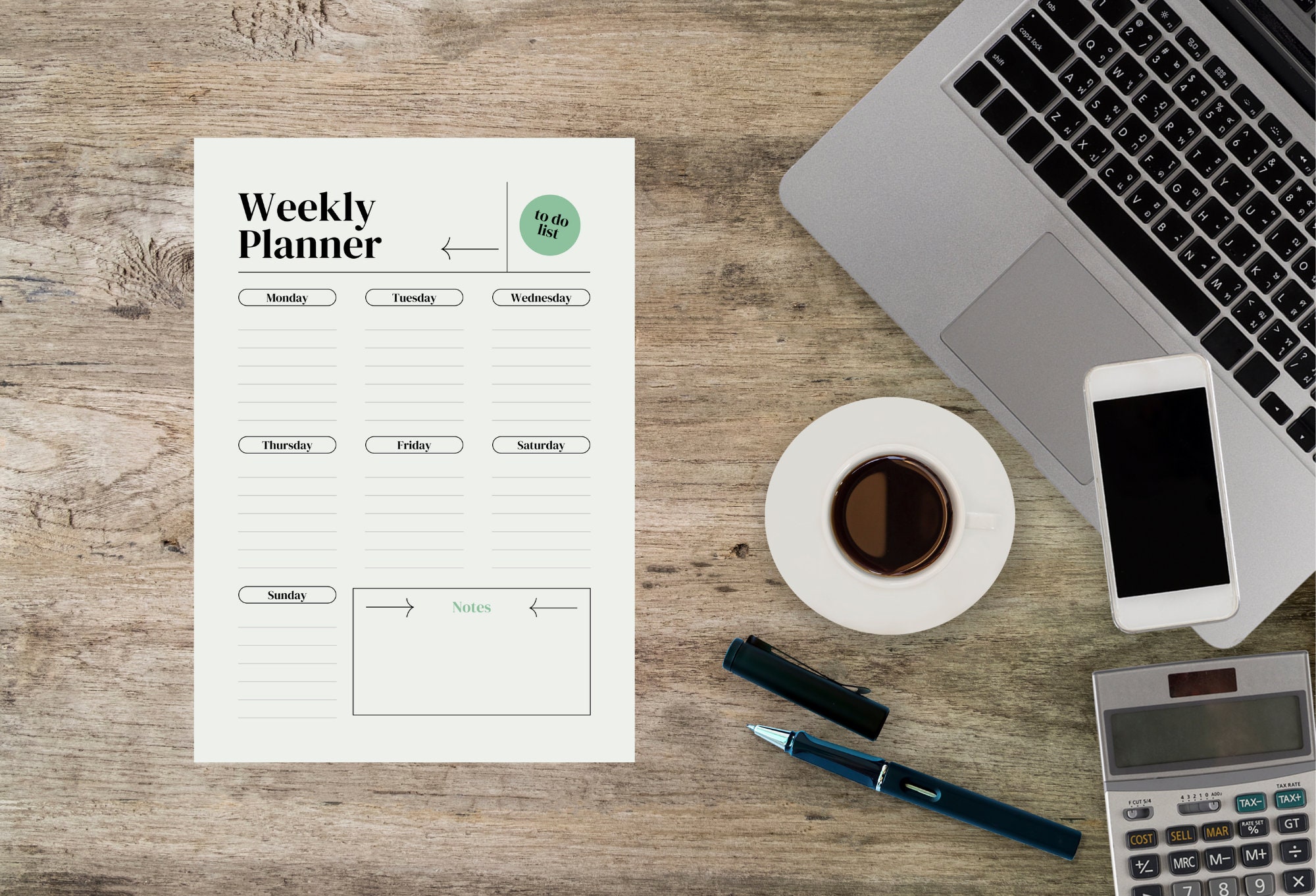 Weekly Planner Printable, Instant Download, Minimal Weekly Planner, To ...