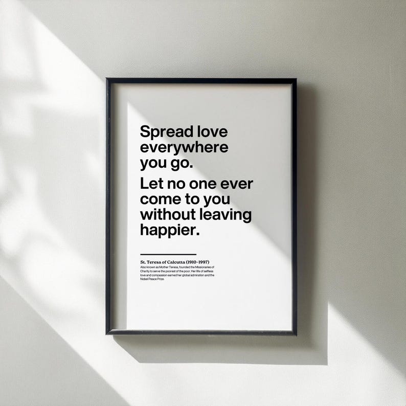 St. Teresa of Calcutta Printable Quote | "spread Love Everywhere You Go ...
