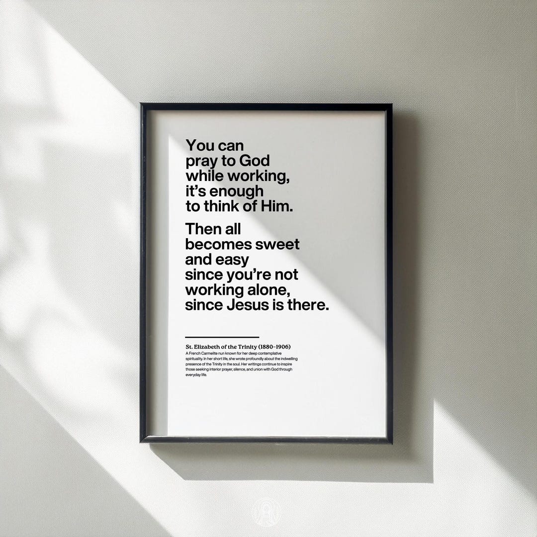 St Elizabeth of the Trinity Quote Printable: Minimalist Catholic Wall ...