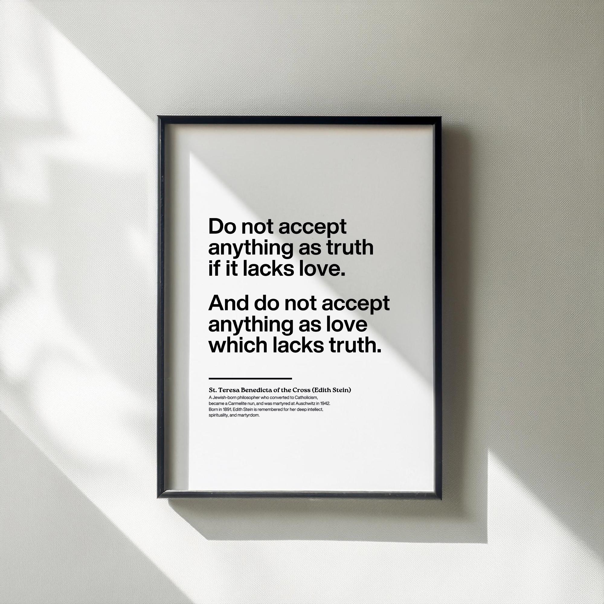 St Teresa Benedicta of the Cross, Printable Quote, Catholic Wall Art ...