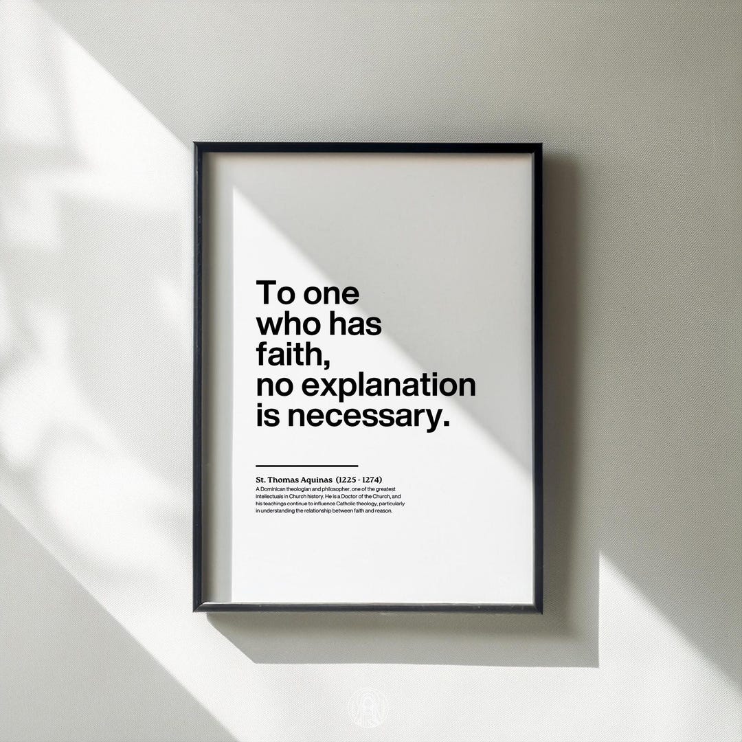 St Thomas Aquinas Quote Print: Inspirational Catholic Wall Art (digital ...