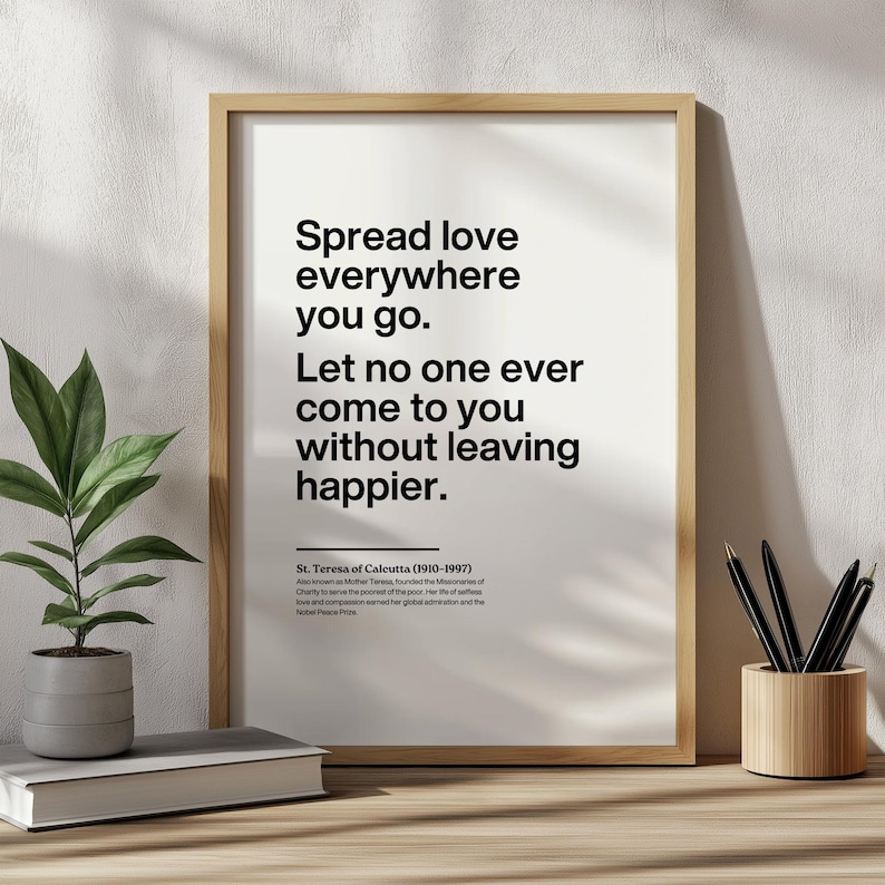 St. Teresa of Calcutta Printable Quote | "spread Love Everywhere You Go ...