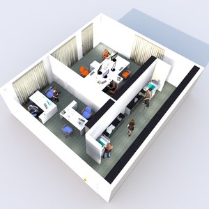 Office Layout and Renderings Small Project Example Space Renovation - Etsy