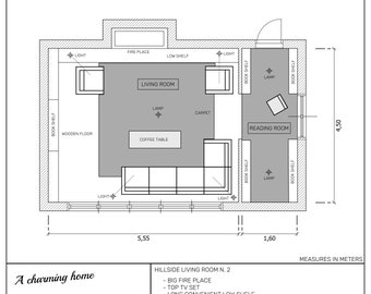 Home Plan up to 4 Rooms Plan Layout Interior Design - Etsy