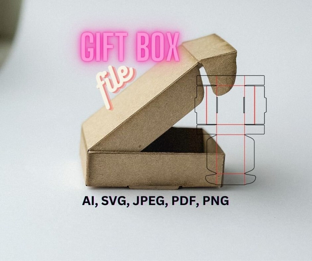 Gift Box Template Svg, File for Laser Cut AI, Flat Box in Paper ...