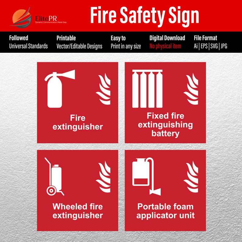 Fire Safety Signs | Printable Fire Equipment Label | Emergency Fire ...